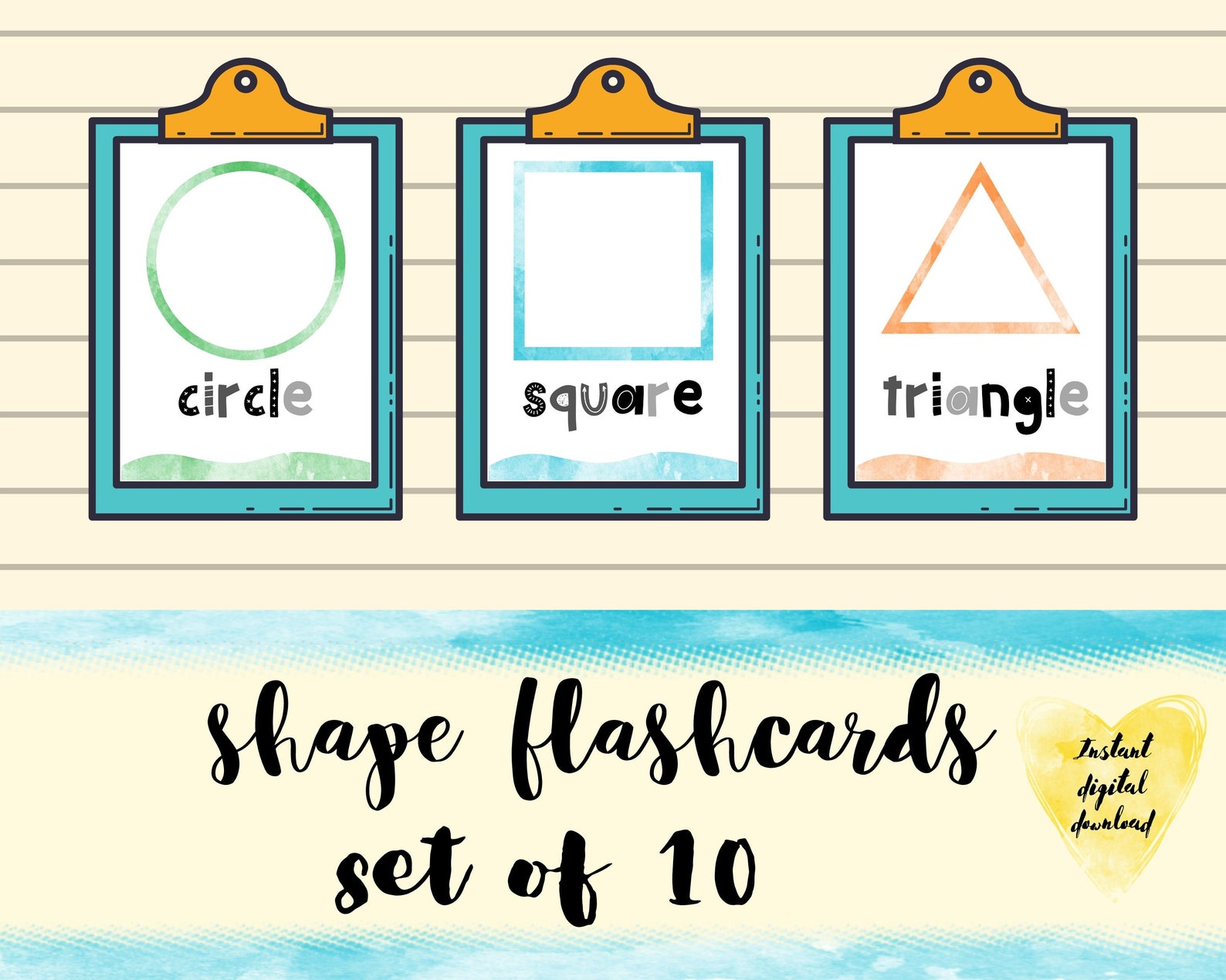 Shapes Flashcards - A4 Poster - Vocabulary Cards - ESL -preschool ...