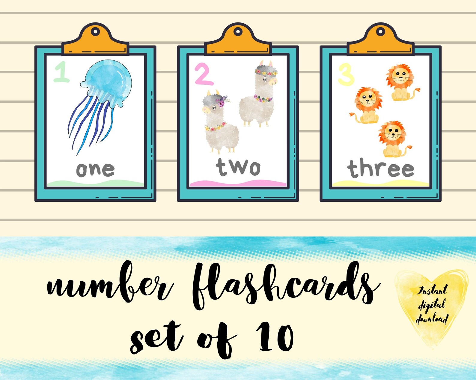 Animal Number Cards 1-10 - Classroom Display Math - Early Learning ...
