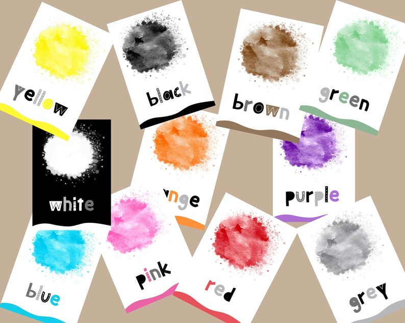 Colour Flashcards - Set 11 Flash Cards - Vocabulary Cards - ESL ...