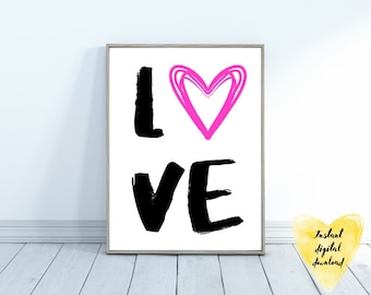 Love, Love Picture, Inspirational Art, Modern Print, Love Art Poster ...
