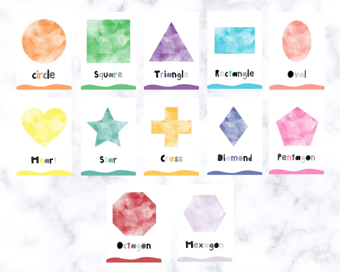 Shapes Flashcards - Vocabulary Cards -preschool - Homeschool ...