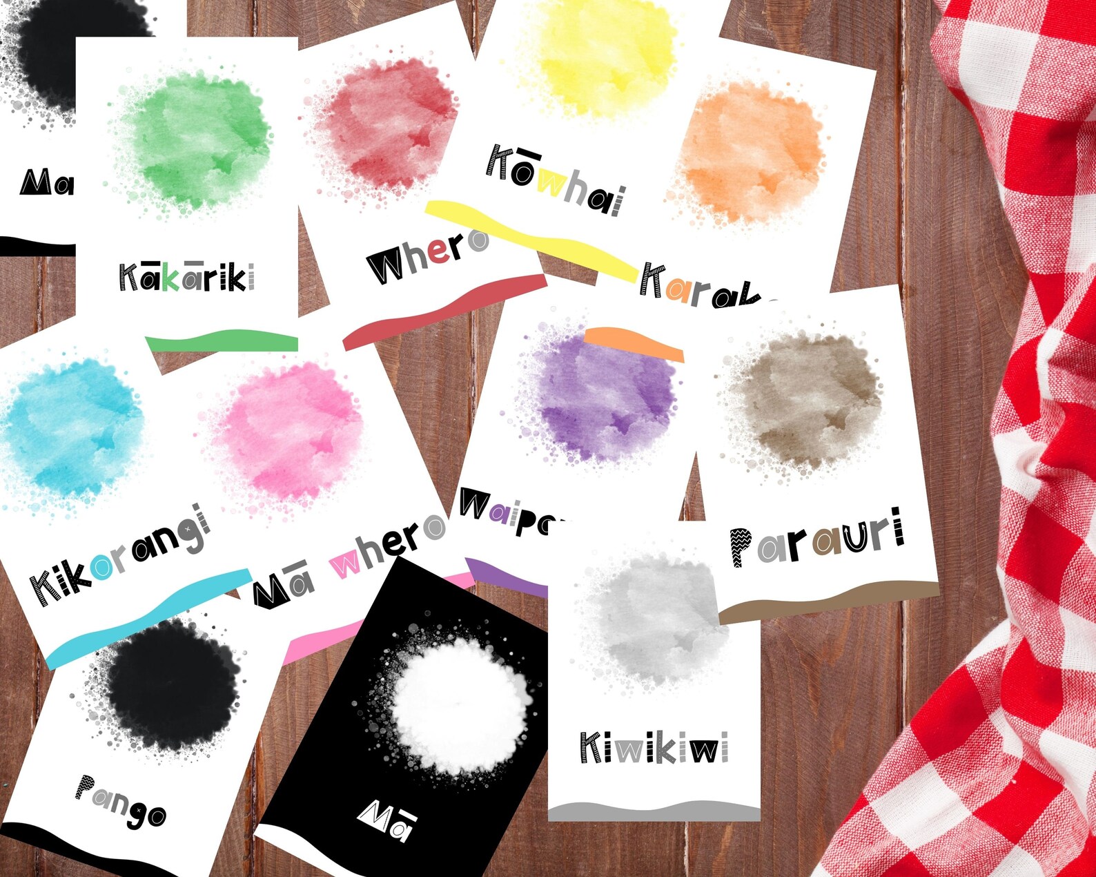 Maori Colour Flashcards learn Maori Vocabulary Cards ESL Flashcards ...