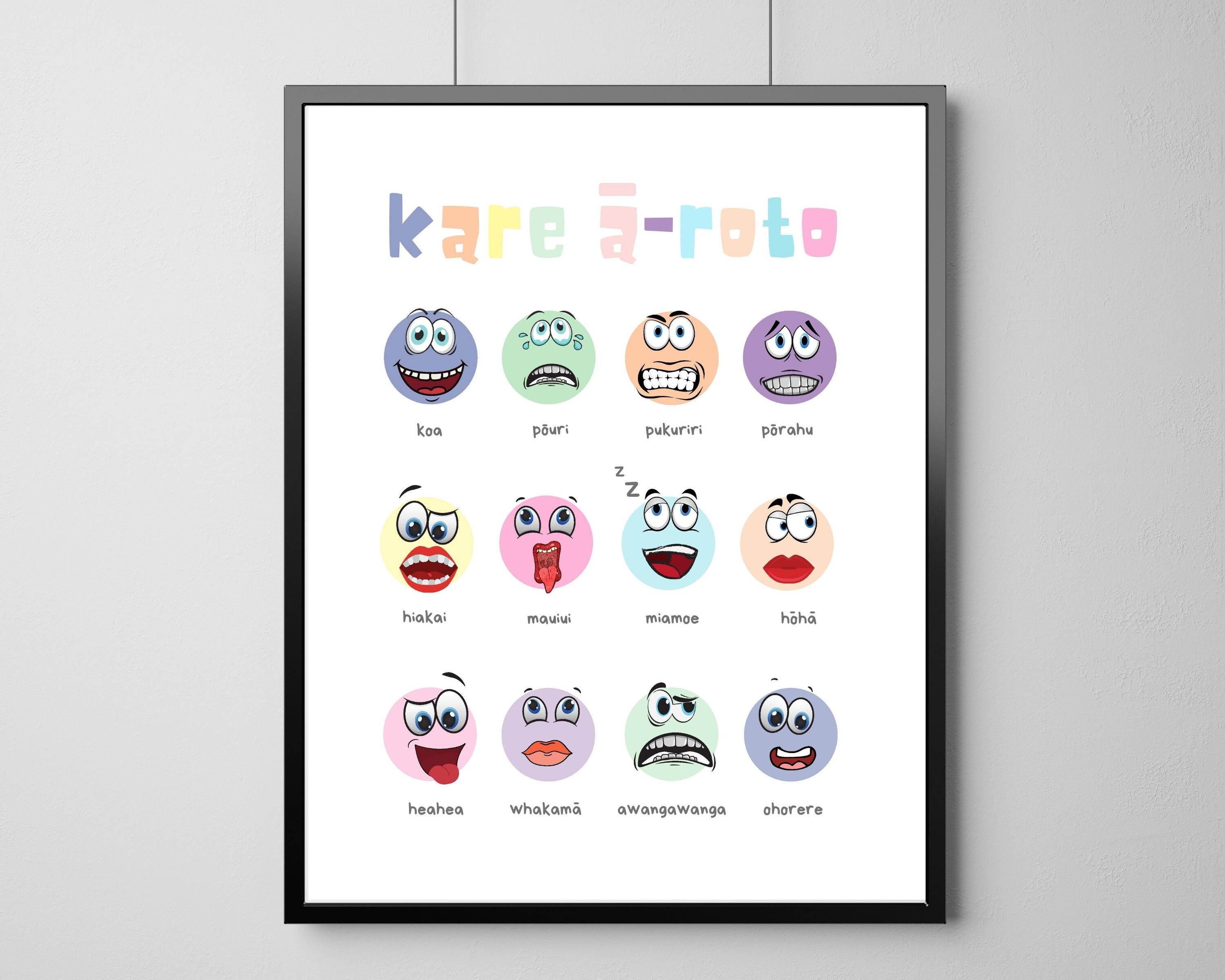 Feelings Poster Te Reo Maori to English Classroom Decor - Etsy