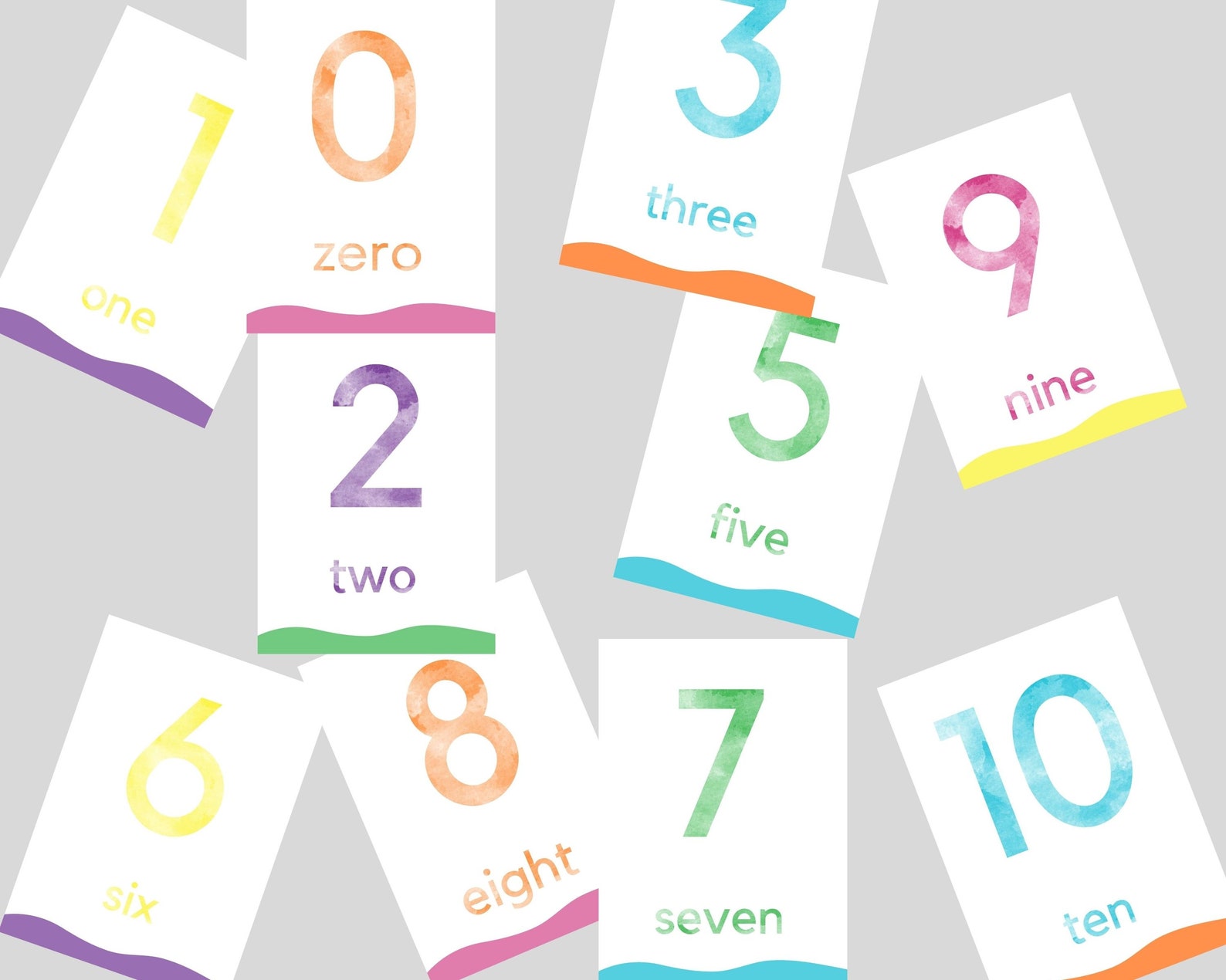 Flashcards 0-20 Kids Numbers Vocabulary Cards ESL Flashcards ...
