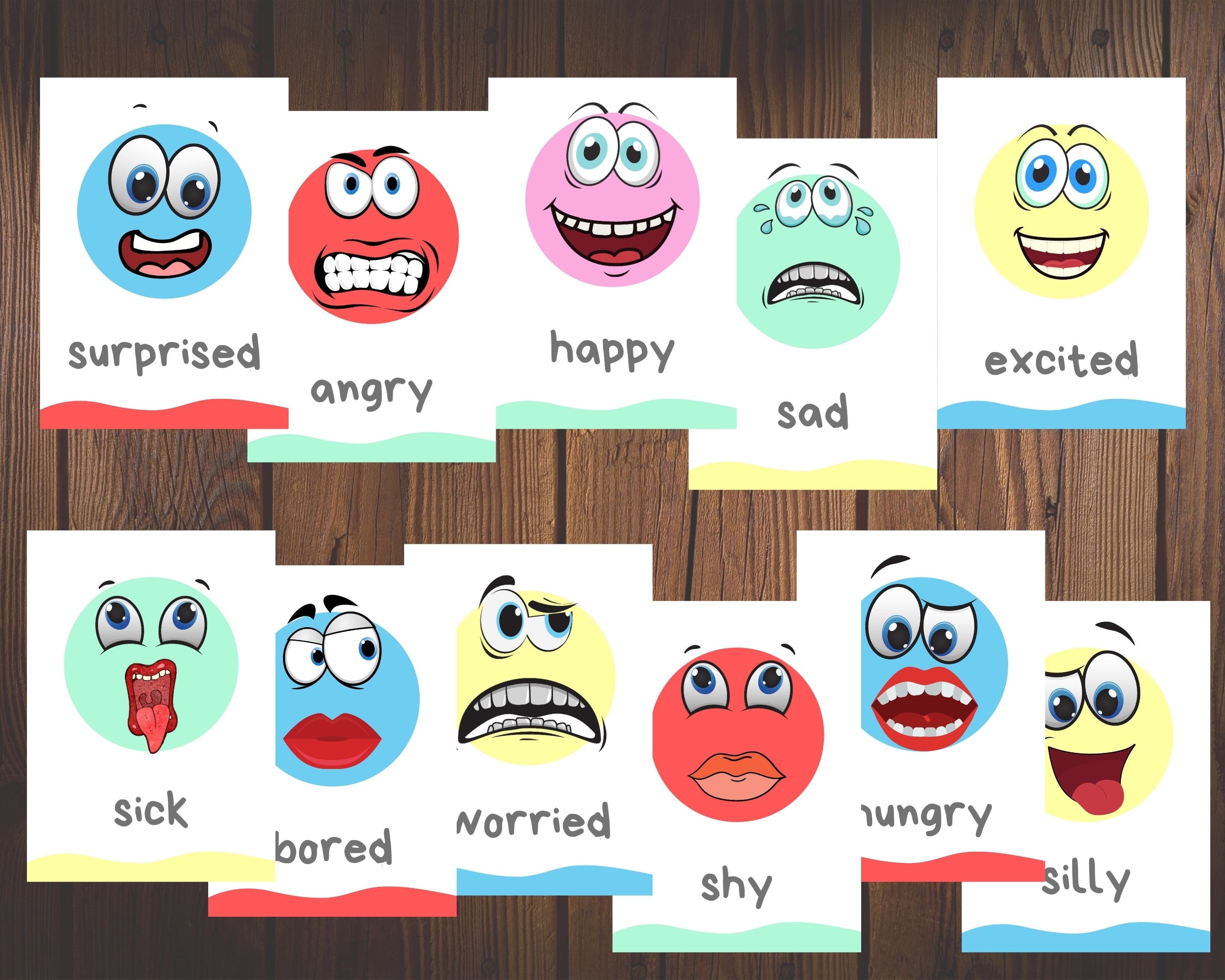 Emotion Flashcards - for Kids - Vocabulary Cards - ESL Flashcards ...