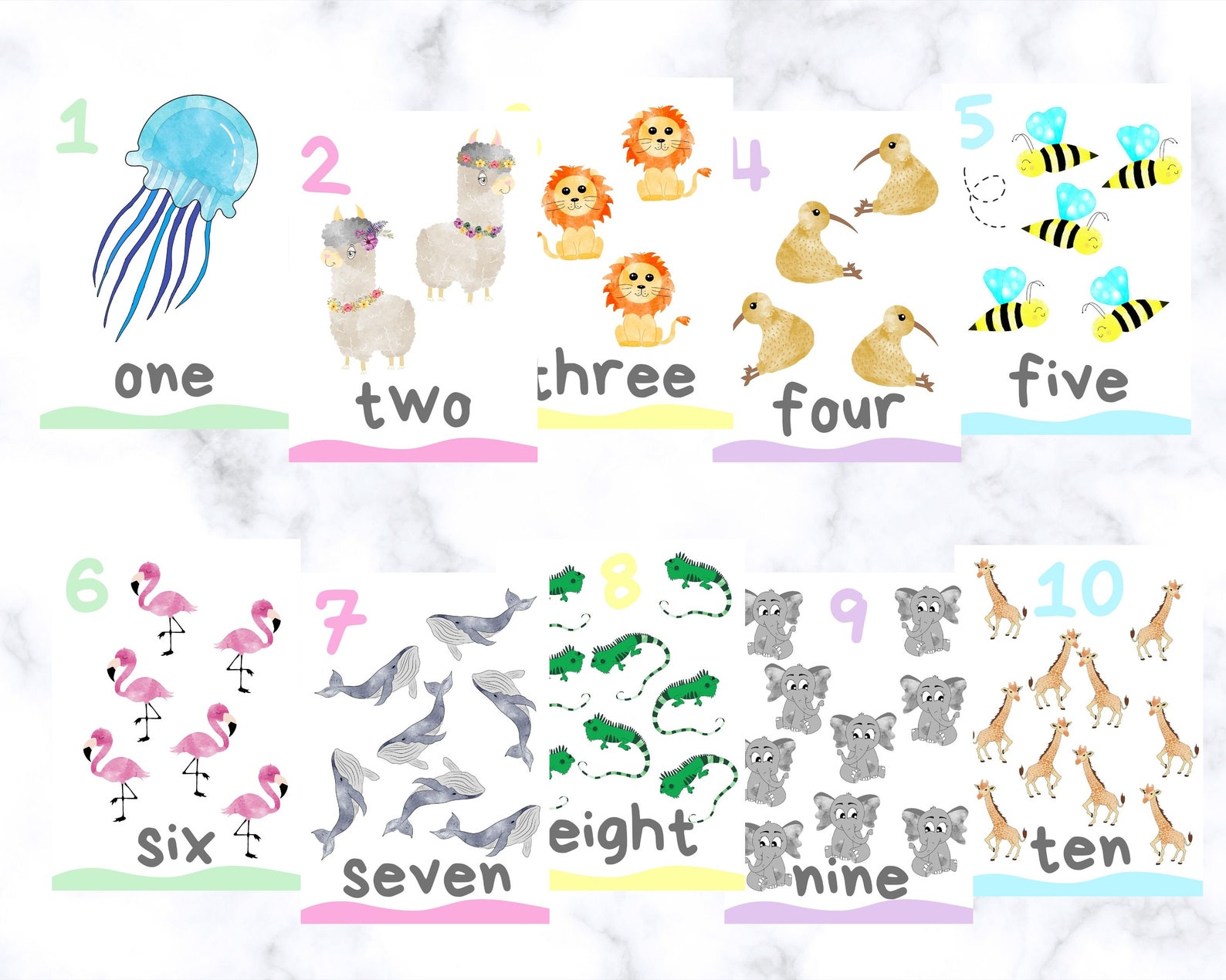 Animal Number Cards 1-10 - Classroom Display Math - Early Learning ...