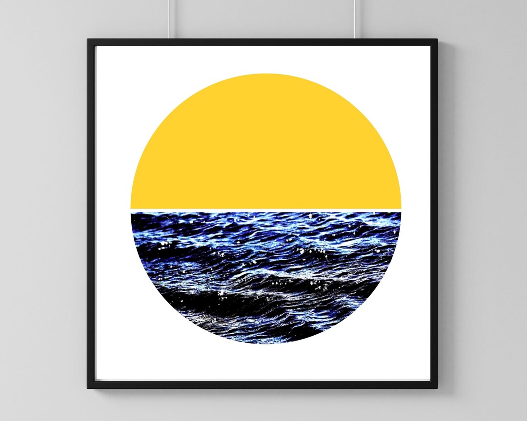 Geometric Wall Art - Nature Prints - Abstract Art Print - Ocean and Sun ...