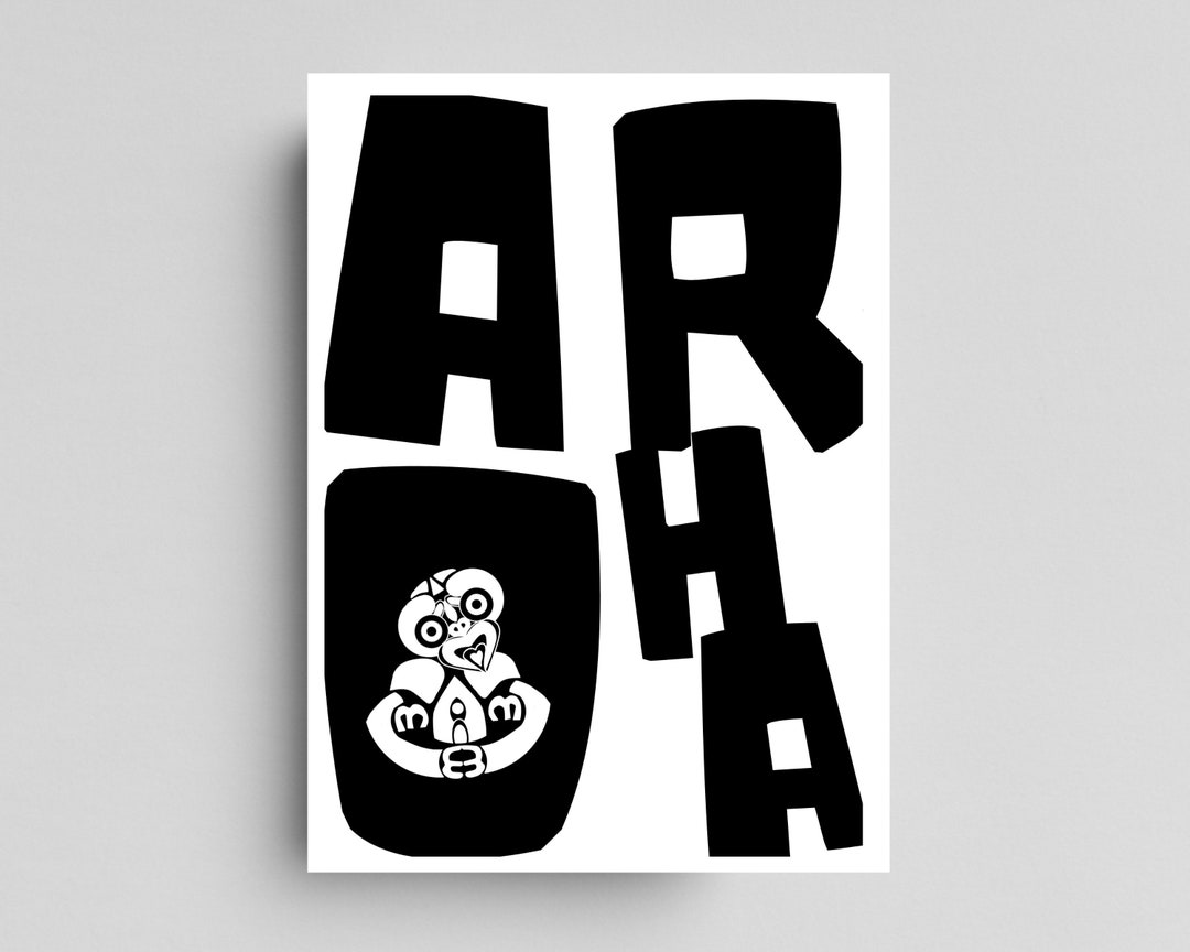 Aroha Love - Maori - NZ Prints - Wall Art - Printables - Etsy