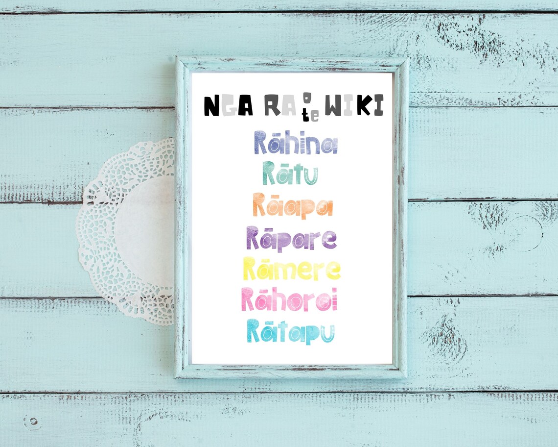 Maori Days of the Week Classroom Printables Classroom - Etsy