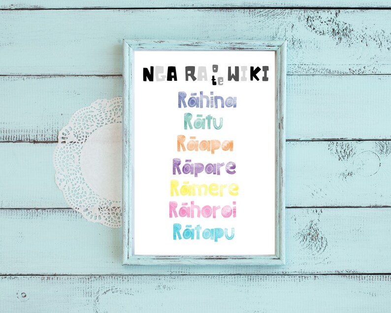 Maori Days of the Week - Classroom Printables, Classroom Poster ...