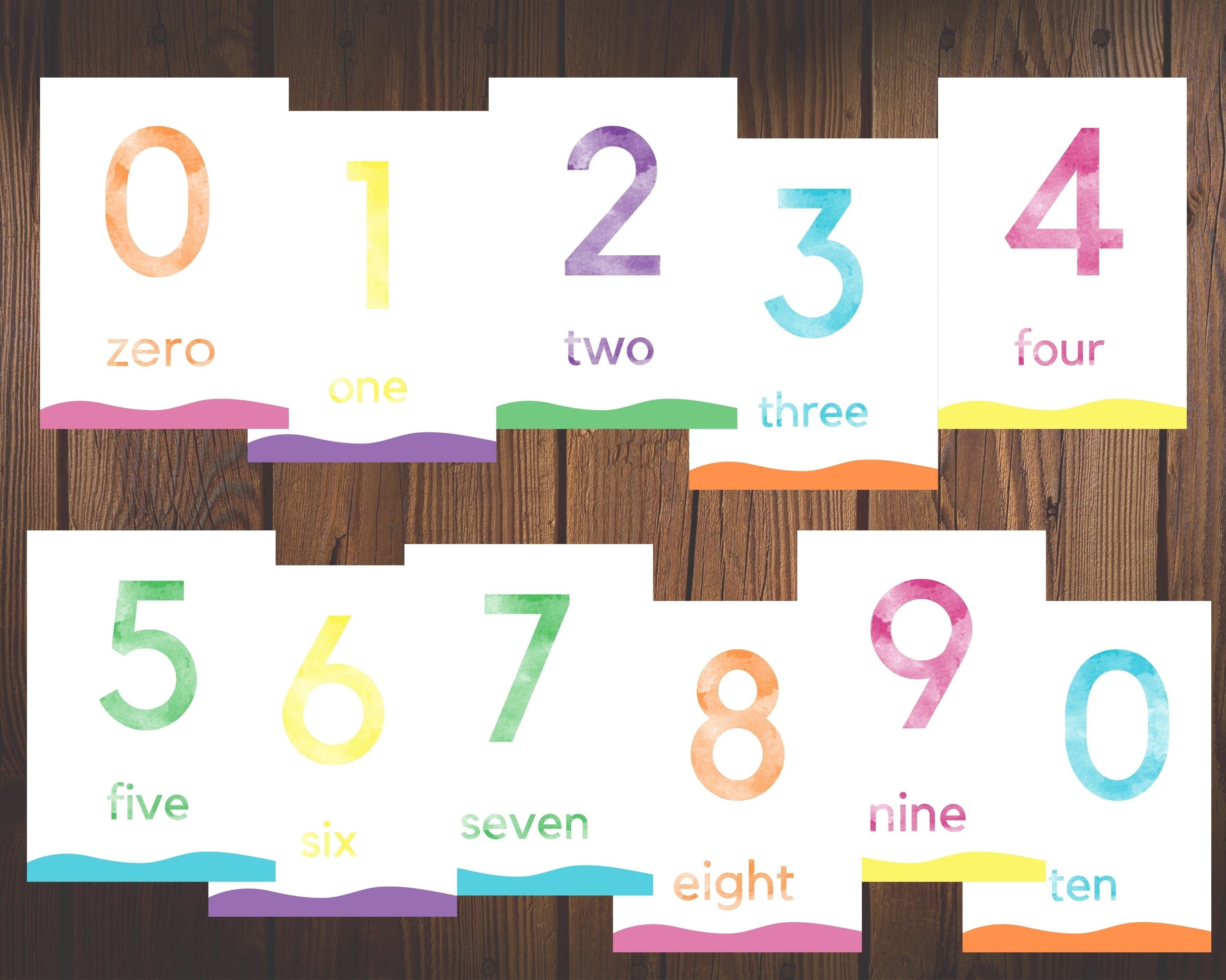 Flashcards 0-20 Kids Numbers Vocabulary Cards ESL Flashcards ...