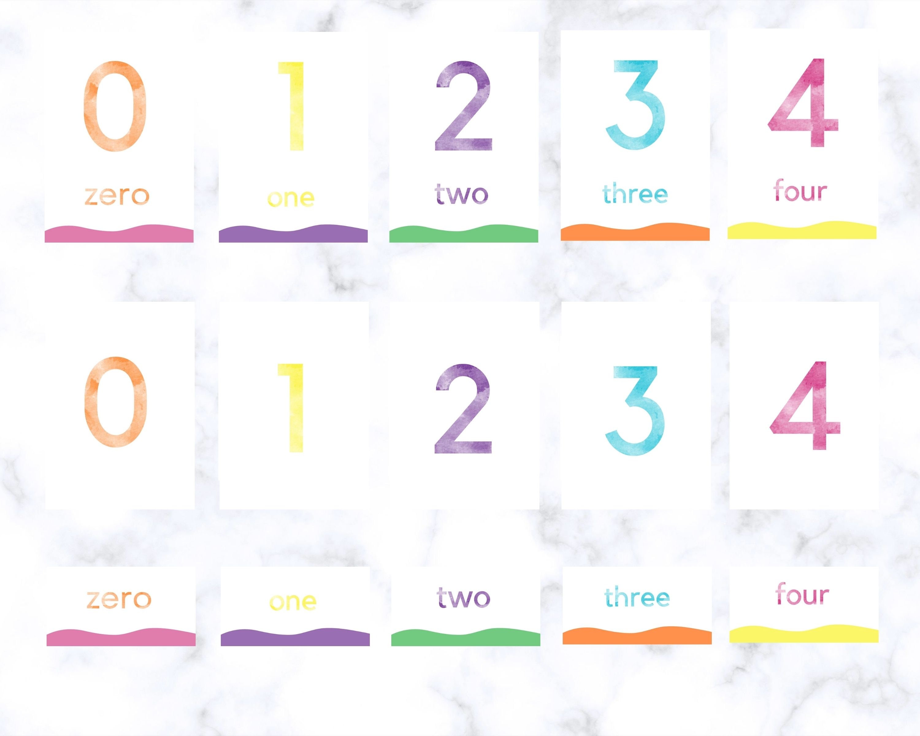 Flashcards 0-20 Kids Numbers Vocabulary Cards ESL | Etsy