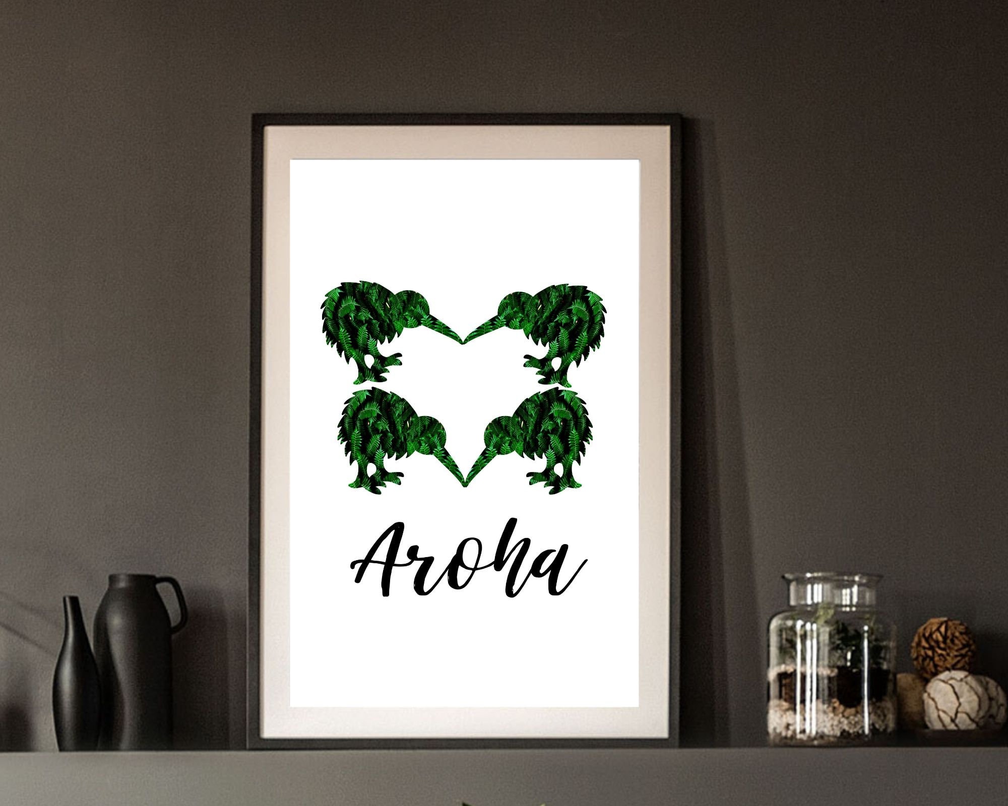 Kiwi Heart Aroha - Maori Love - Maori Language - NZ Poster - Te Reo ...