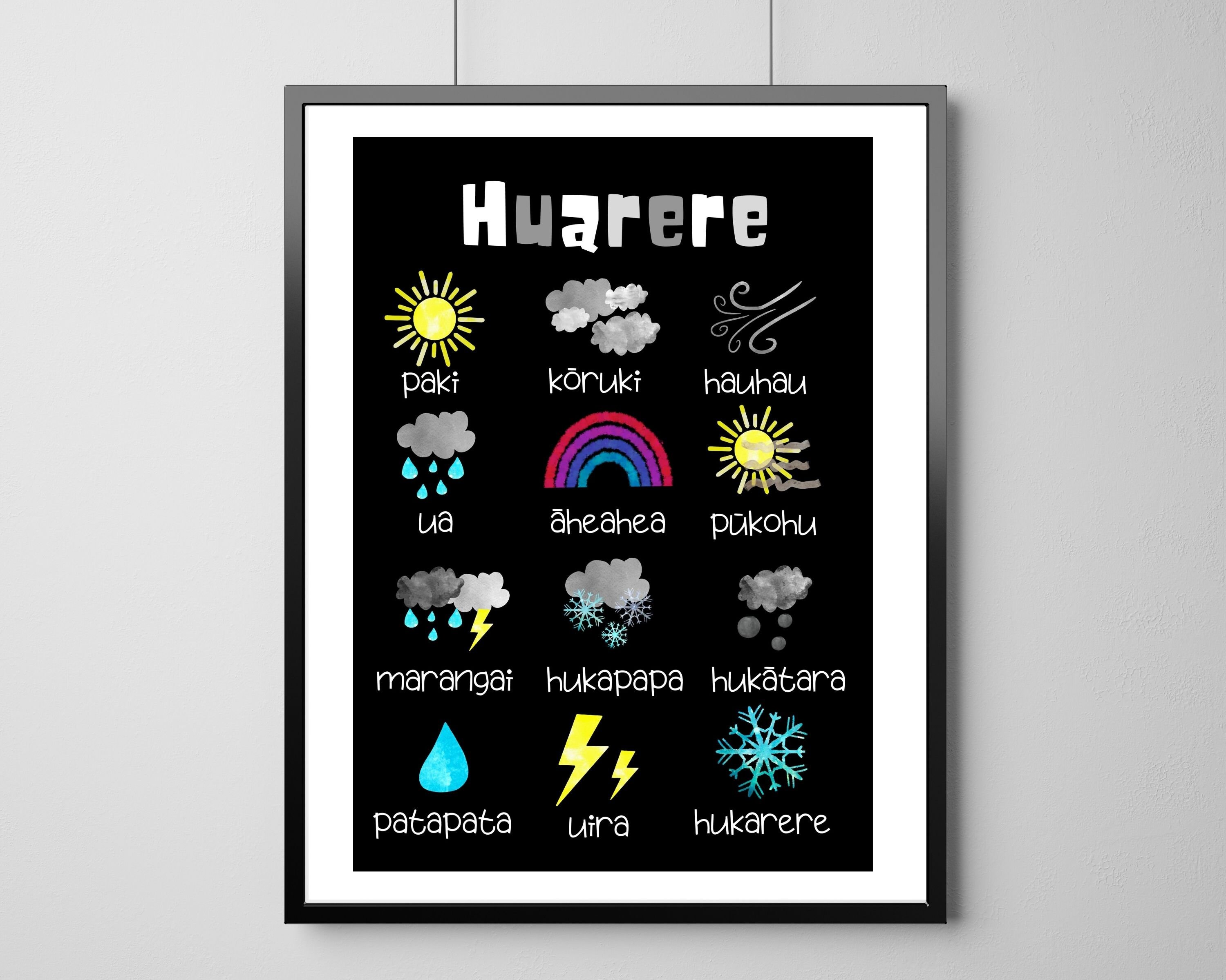 Maori Weather Poster- Classroom Decor - Homeschooling - Teaching Poster ...