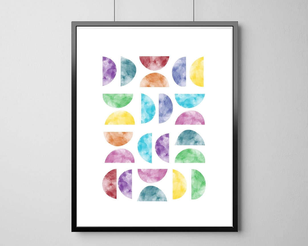 Semi Circle Print - Contemporary Art Print - Mid Century Modern ...