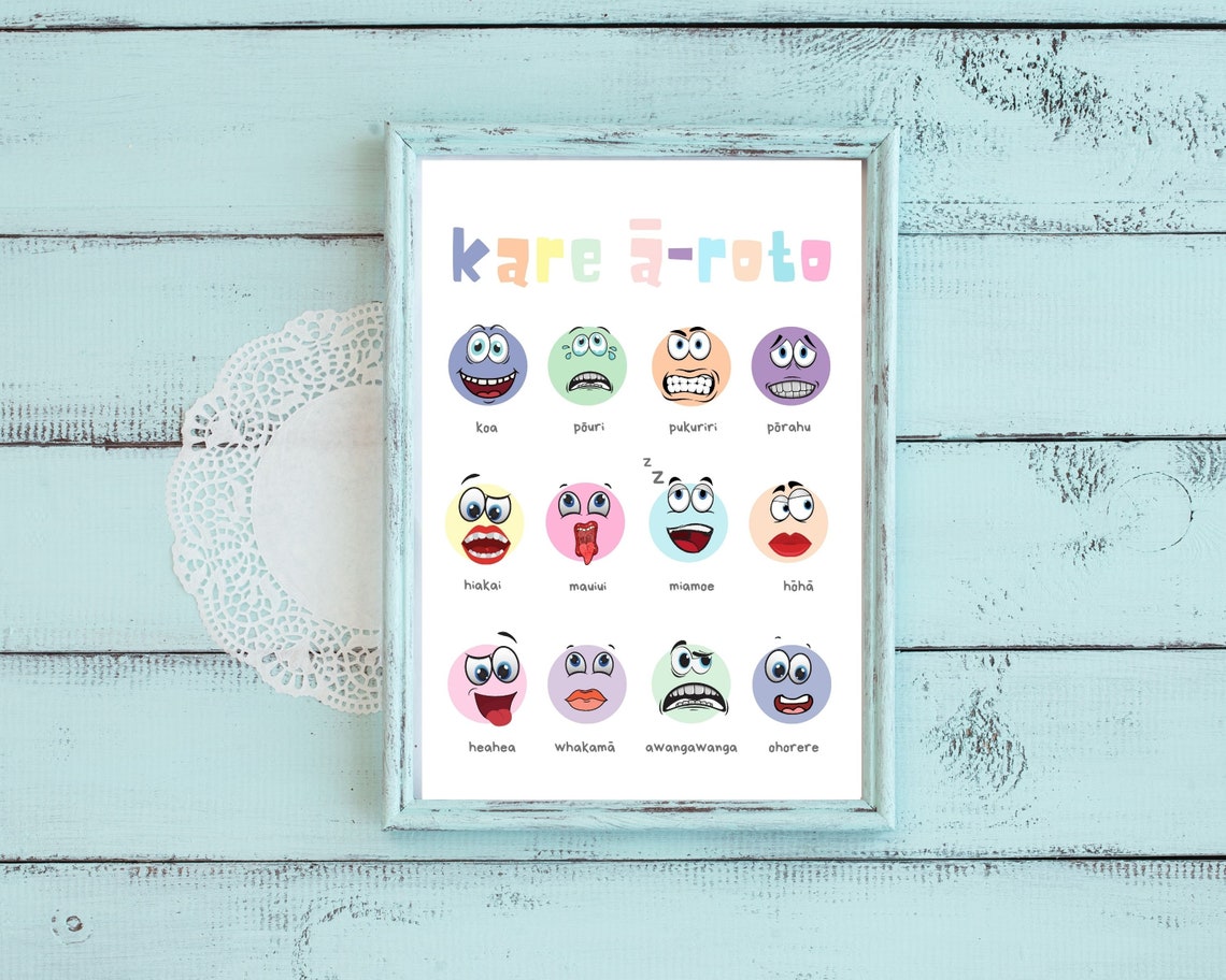 Feelings Poster Te Reo Maori to English Classroom Decor Teaching Poster ...