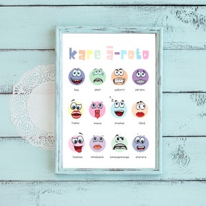 Feelings Poster Te Reo Maori to English Classroom Decor Teaching Poster ...