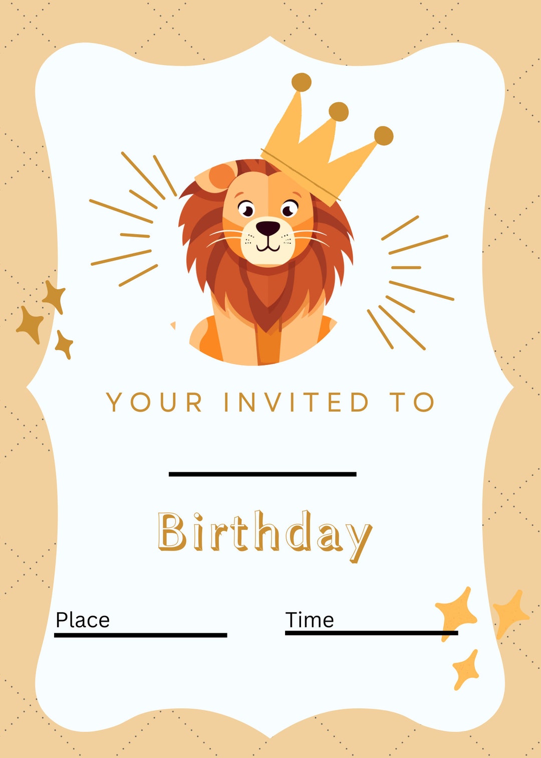 Lion Birthday Invitation - Etsy