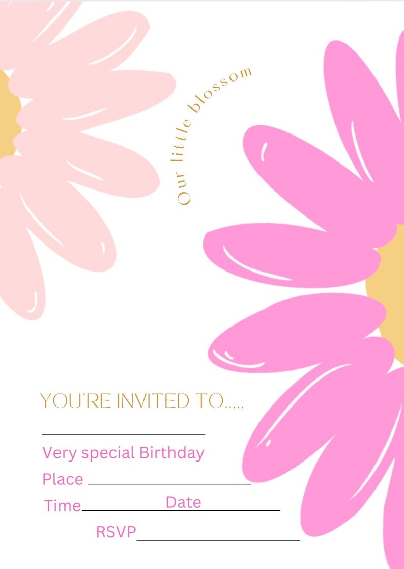 Flower Birthday Invitation - Etsy