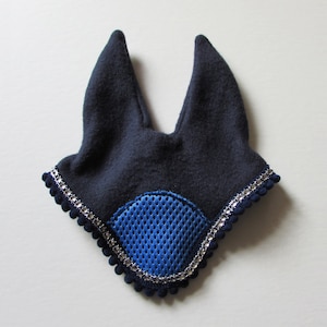Deluxe Ear Bonnet - Navy Blue - for Hobby Horse - Fly Veil for Stick ...