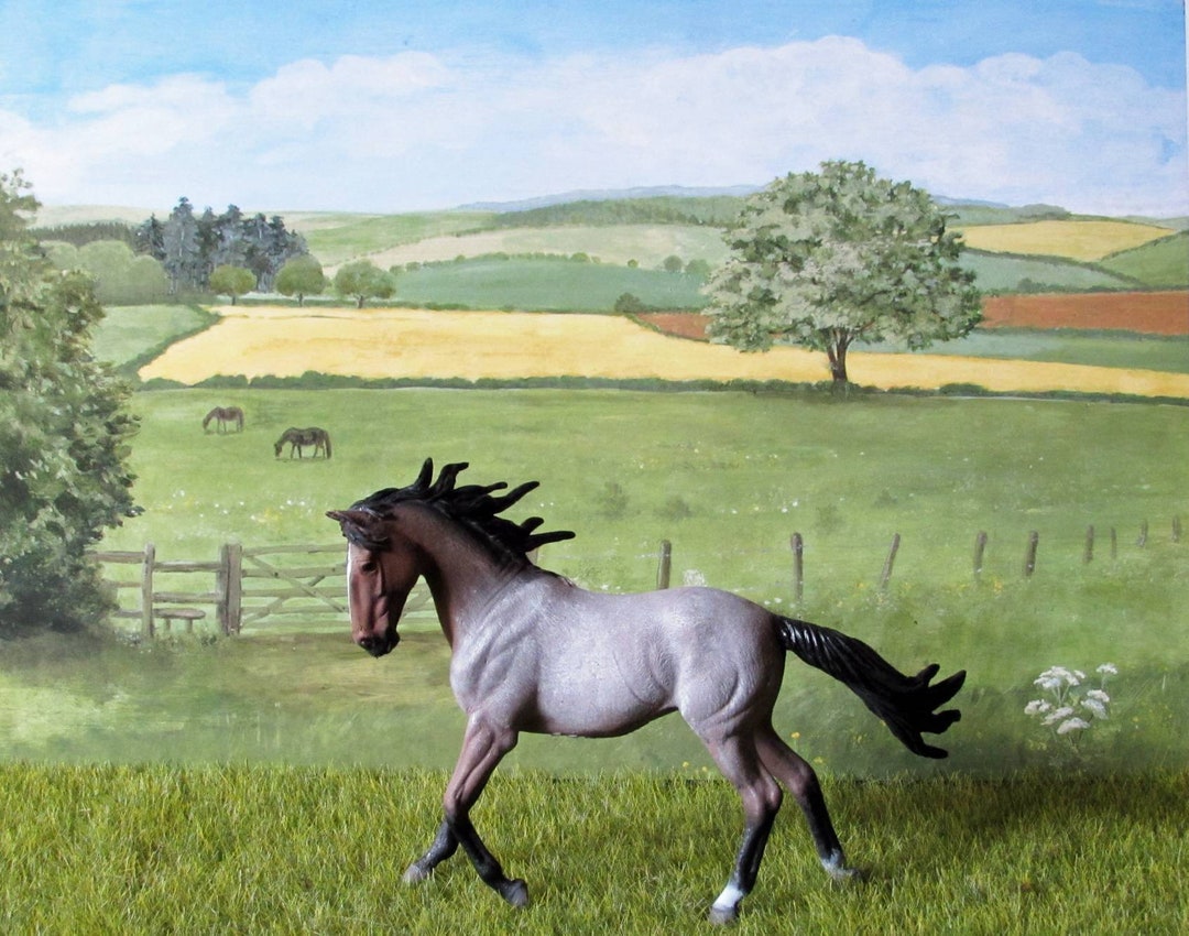New! backdrop Set of 3 for 1:20 Scale Model Horses - Collecta, Schleich ...