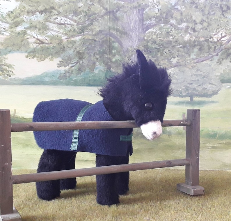Black Donkey Foal Baby - Handmade Cute Plush Collectable Teddy - Faux ...