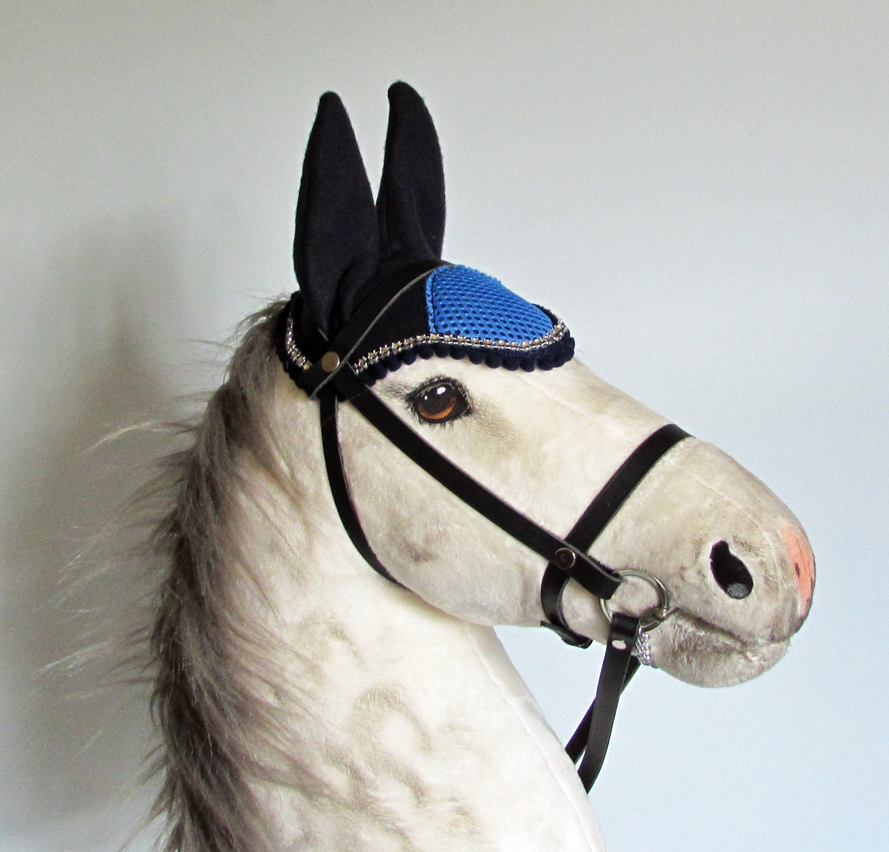 Deluxe Ear Bonnet Navy Blue for Hobby Horse Fly Veil for - Etsy