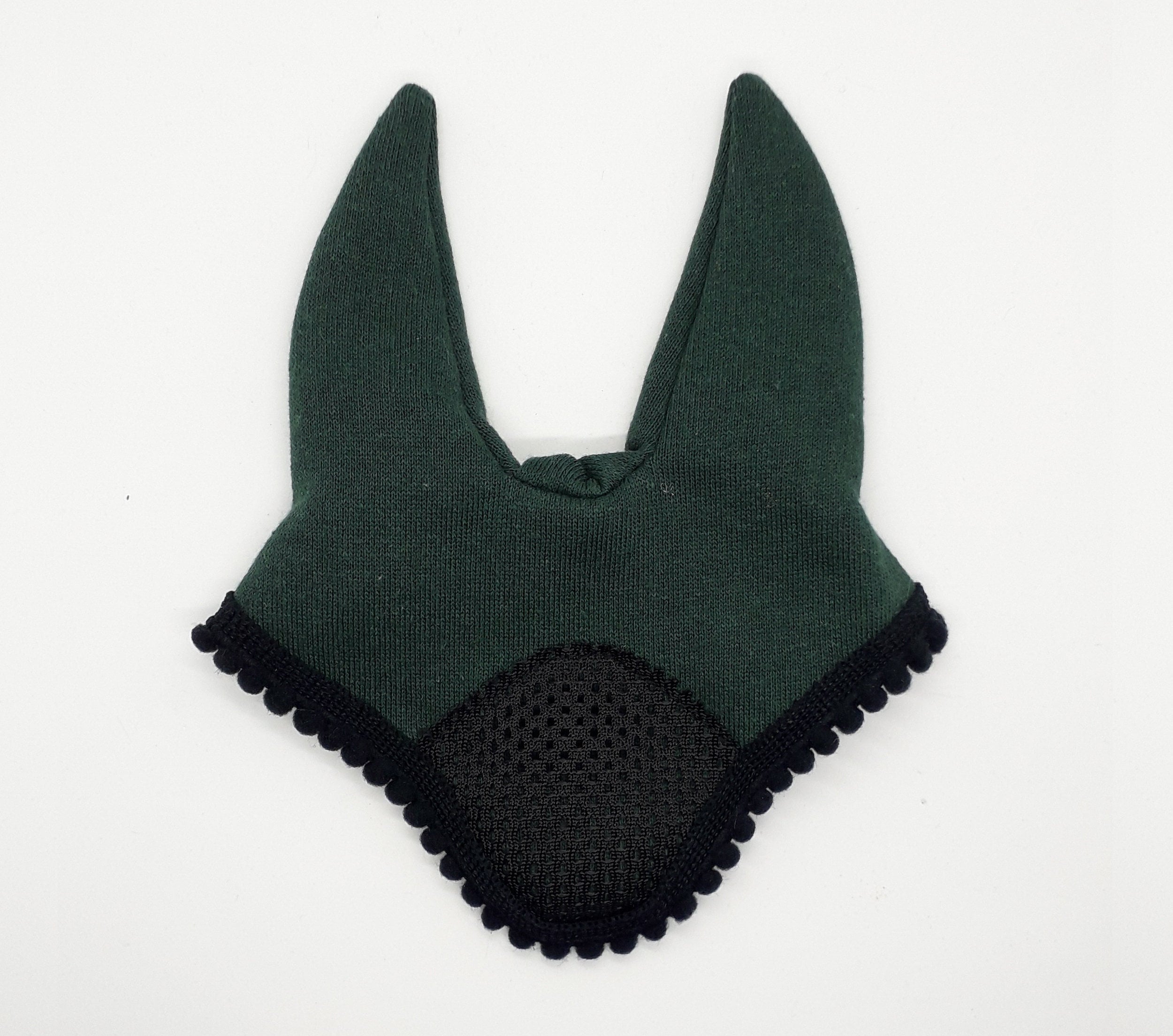 Deluxe Ear Bonnet - Forest Green - for Hobby Horse - Fly Veil for Stick ...