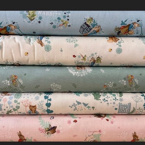 Peter Rabbit Fabric NEW Collection 100% Organic Cotton Peters Garden - Etsy