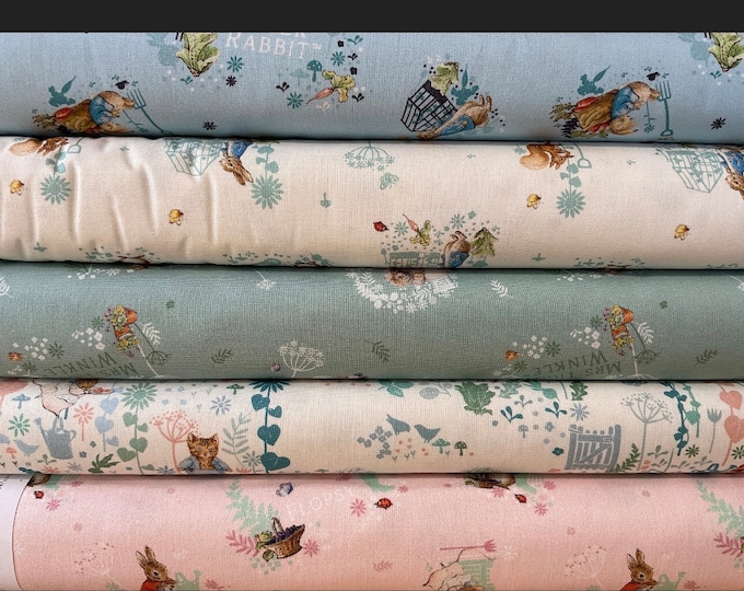 Peter Rabbit Fabric NEW Collection 100% Organic Cotton Peters Garden - Etsy