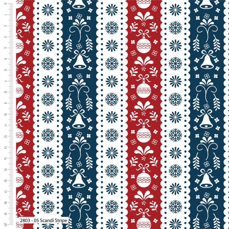 Christmas Fabric Scandi Christmas Designer Stuart Hillard - Etsy