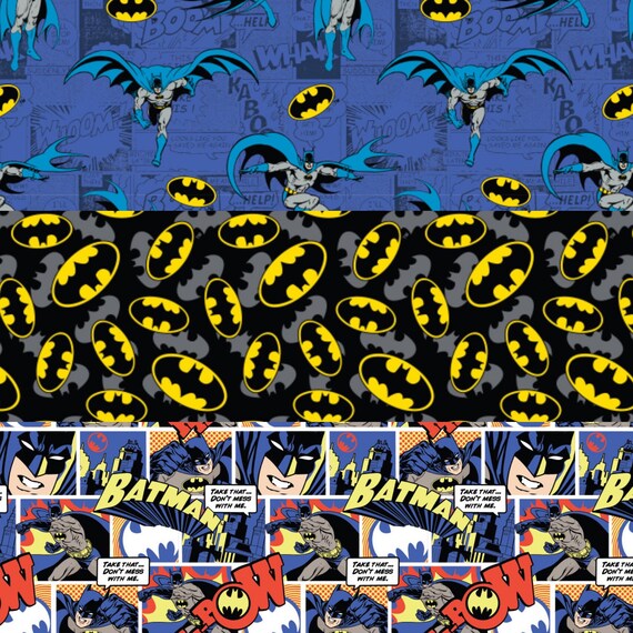 Batman Fabric Various Designs Cut To Size | Etsy