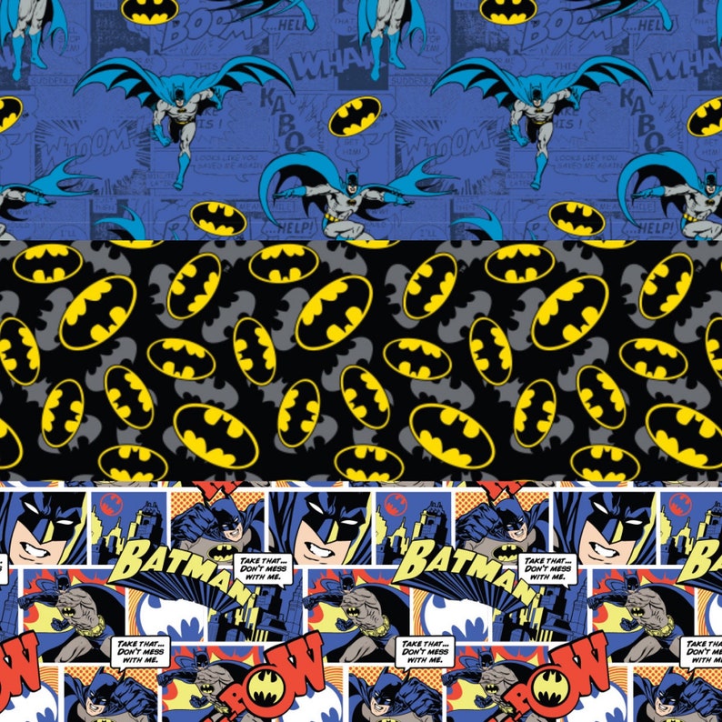Batman Fabric Various Designs Cut to Size - Etsy India