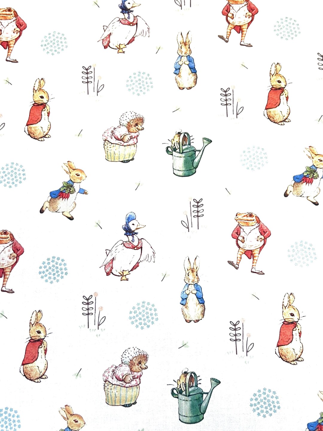 Classic Peter Rabbit Characters Fabric, Beatrix Potter Material, Fat ...