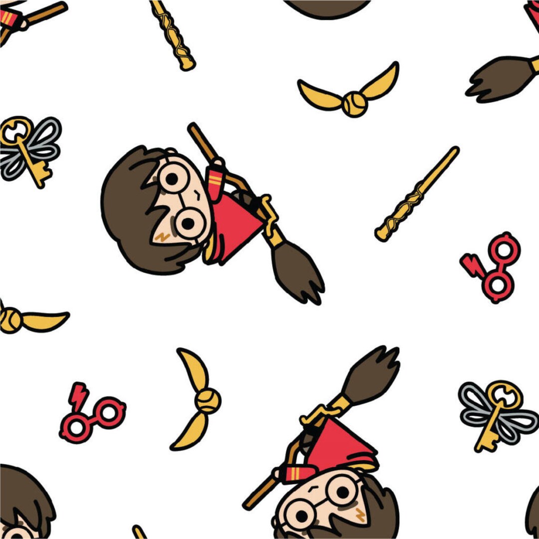 Harry Potter Kawaii Broomstick Fabric, Quilting Gift, Sewers Gift - Etsy