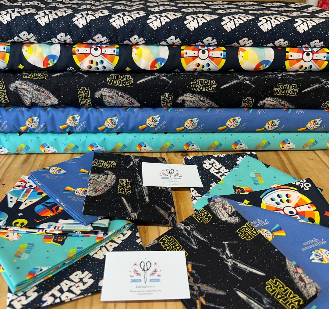 Star Wars Sewing Fabric Bundles, Fat Quarters, Half Metres, Full Metres ...