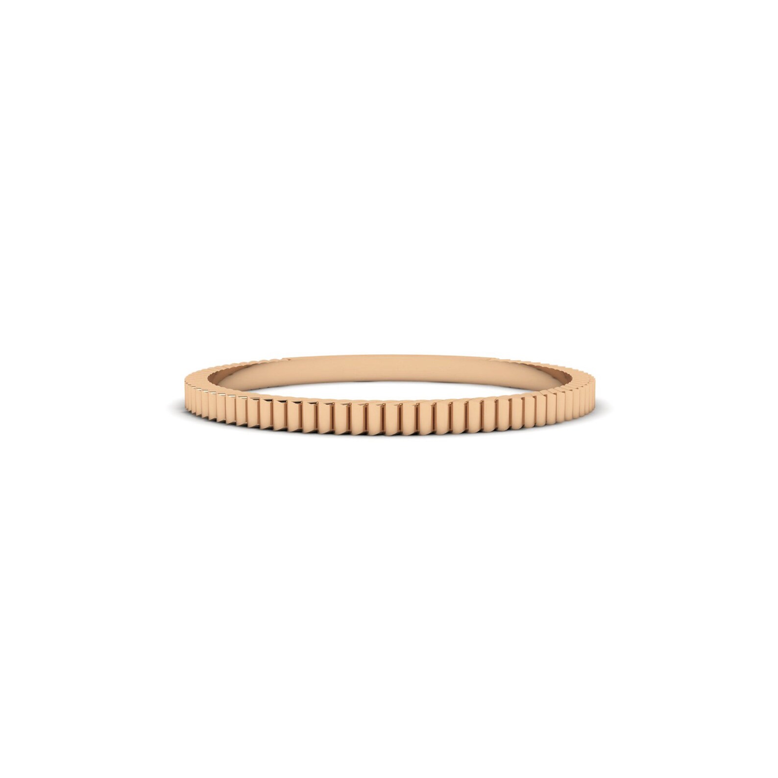 Minimalist Gold Ring Ridges Designer Solid 14K Gold Band - Etsy