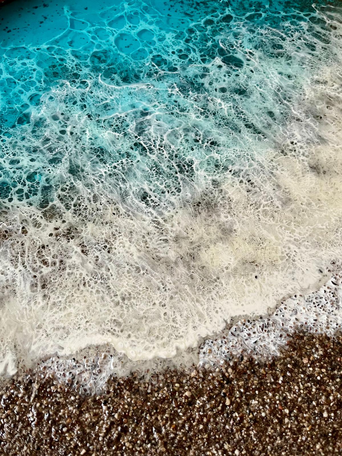 Round Wooden Framed Epoxy Resin Ocean Waves Wall Art - Etsy