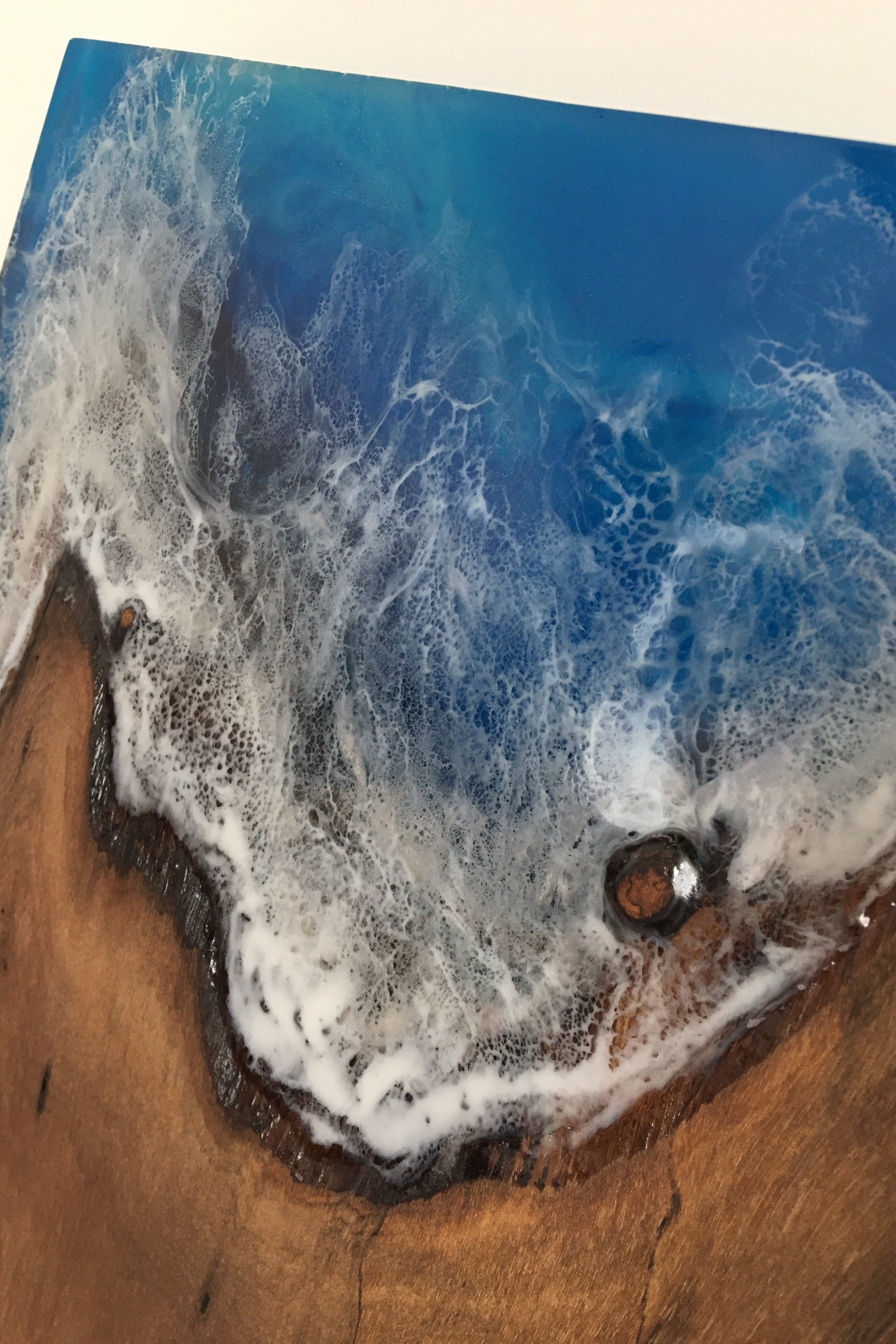 Ocean Waves Epoxy Resin and Walnut Wood Wall Art - Etsy