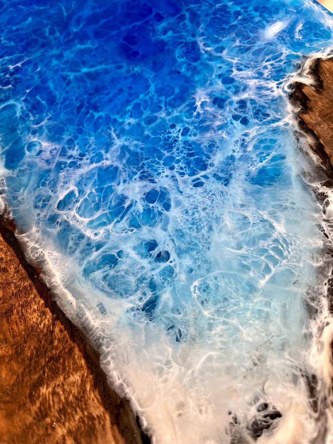 Ocean Waves Epoxy Resin and Walnut Wood Wall Art - Etsy