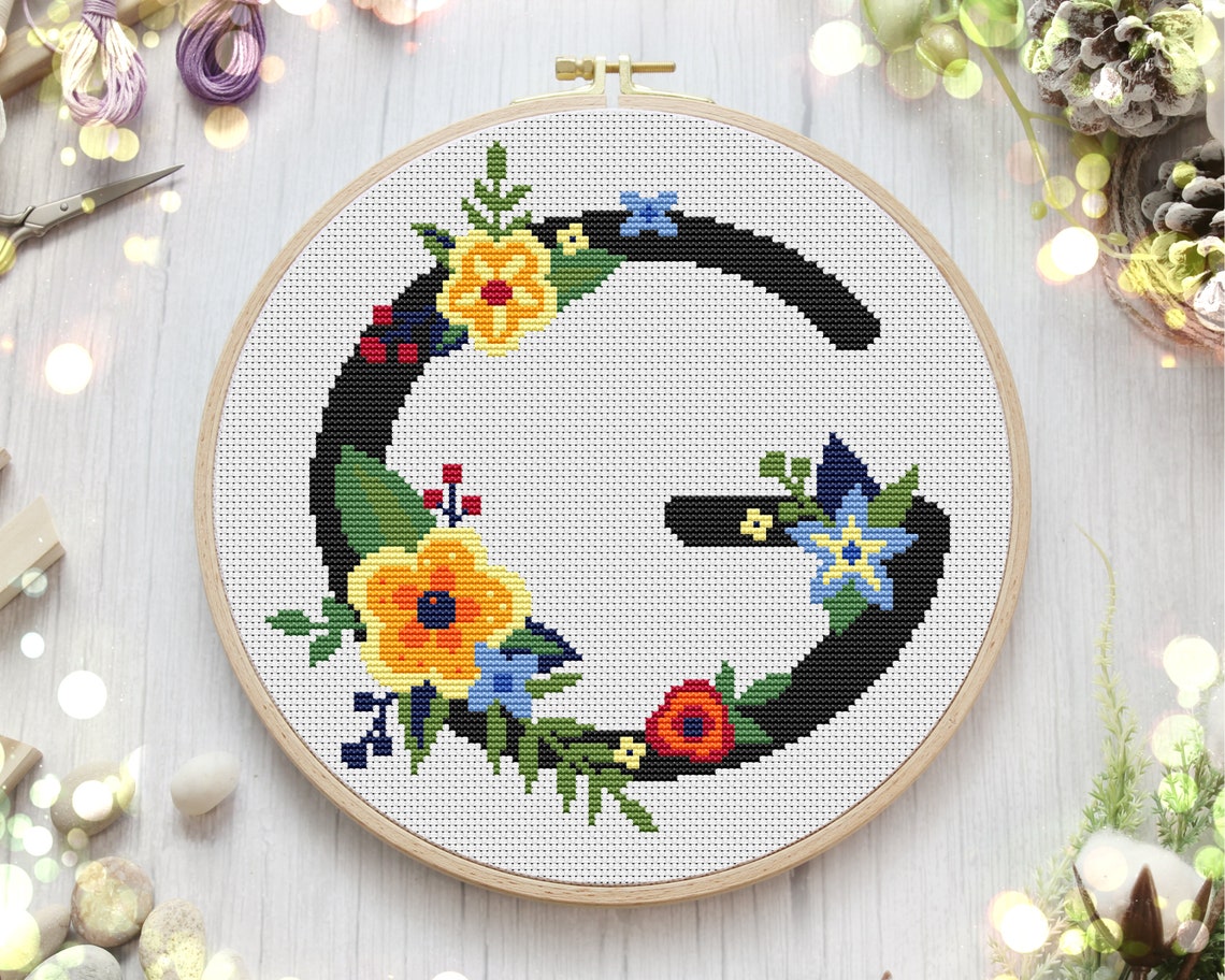 G Letter Cross Stitch Pattern for Beginners Hand Embroidery | Etsy