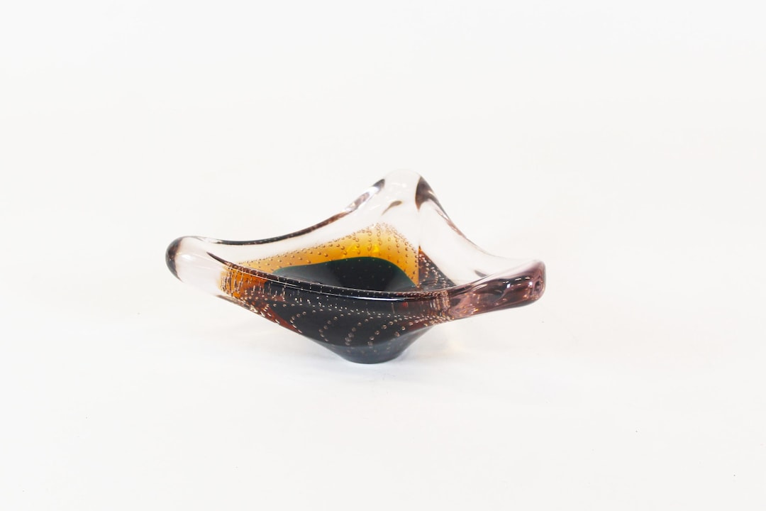 Vintage Murano Glass 'splash' Bowl - Multi Colored - Etsy