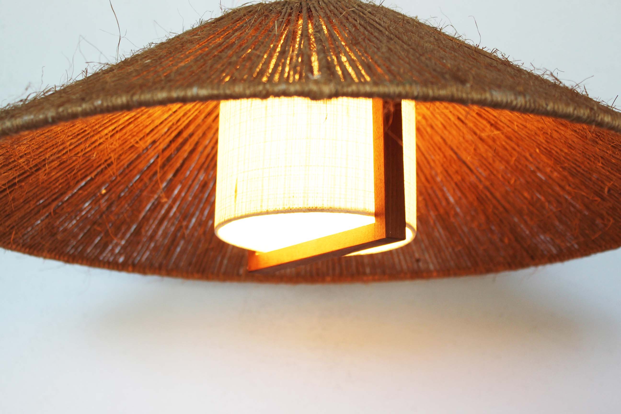 Danish Mid-century Sisal Pendant Lamp by Temde 1970's - Etsy