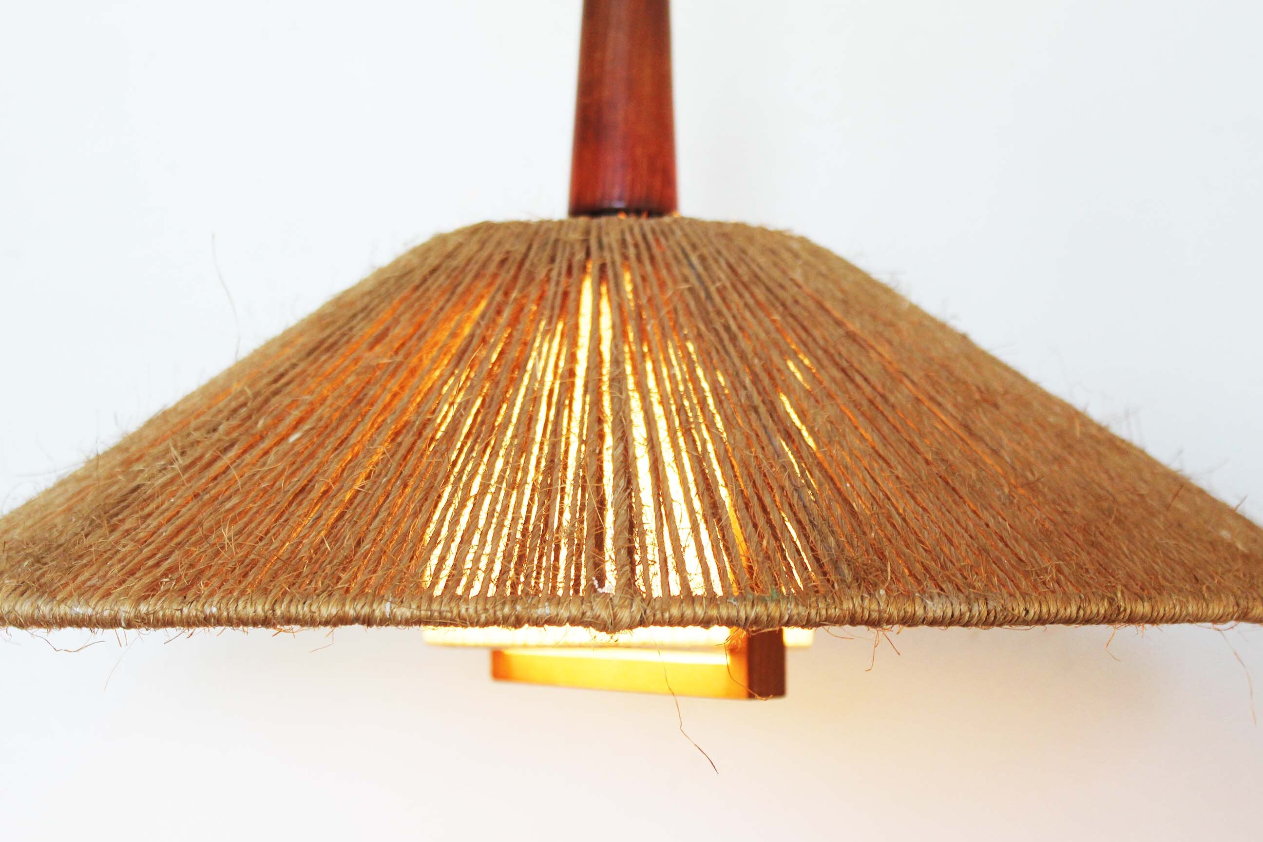 Danish Mid-century Sisal Pendant Lamp by Temde 1970's - Etsy