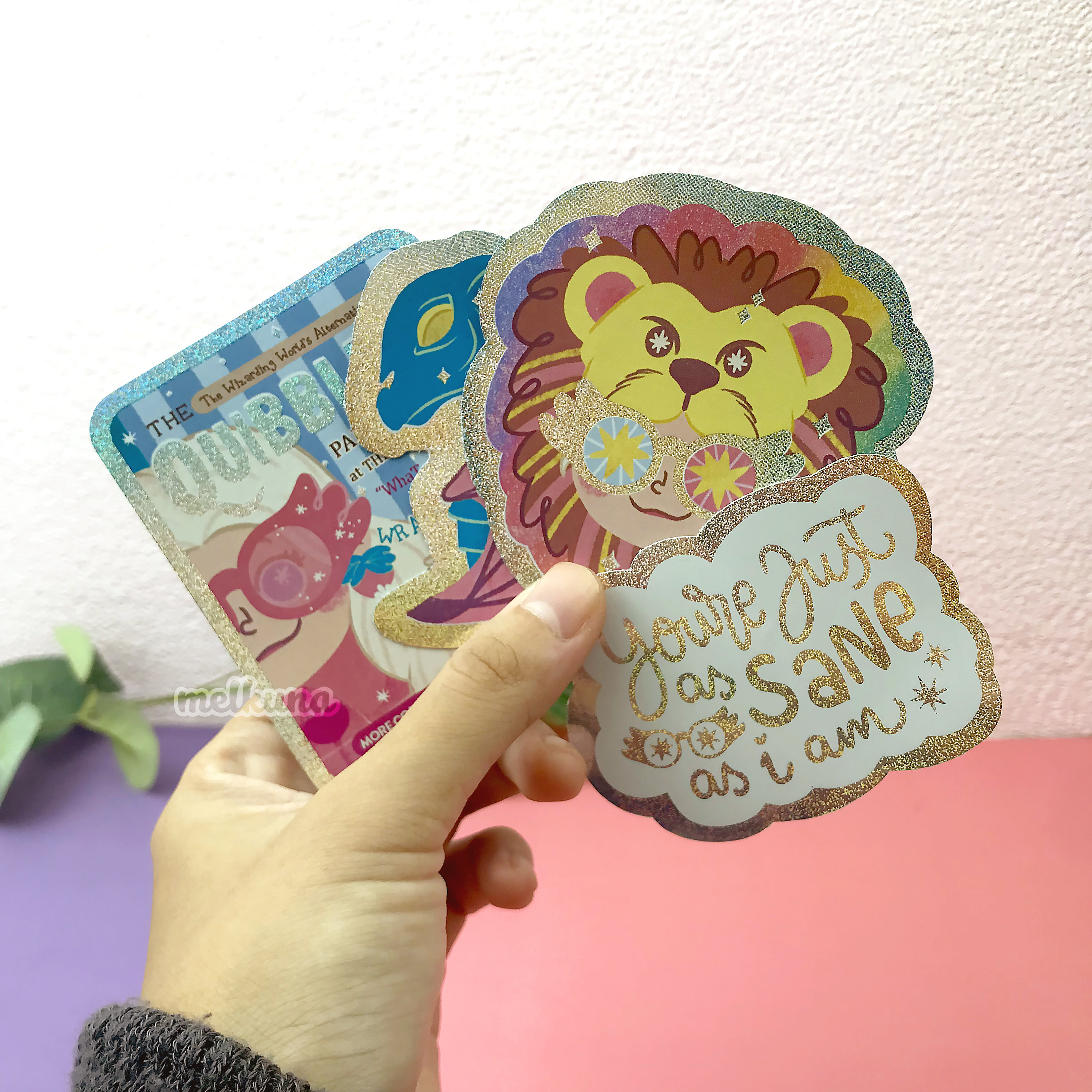 Luna Lion Holographic Sticker Set - Etsy