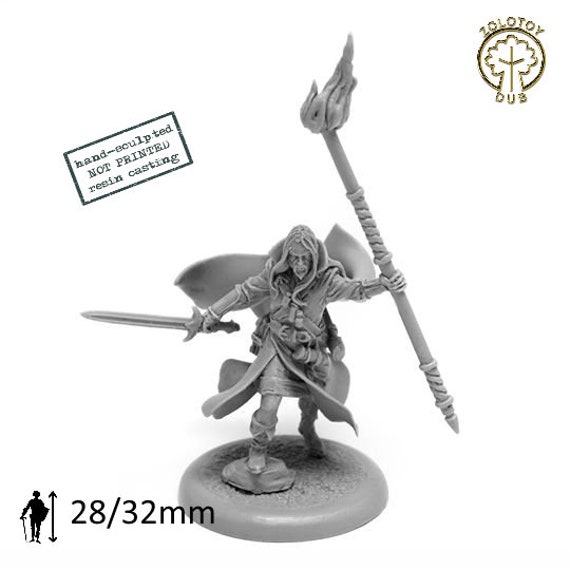 Role Playing Miniatures 28 mm Mage miniature Sorcerer miniature ...
