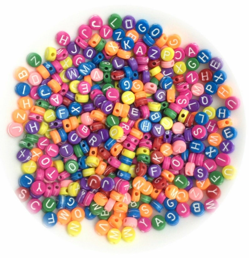 200x Flat 6mm-7mm Round Letter Beads for Jewellery Crafting - Etsy