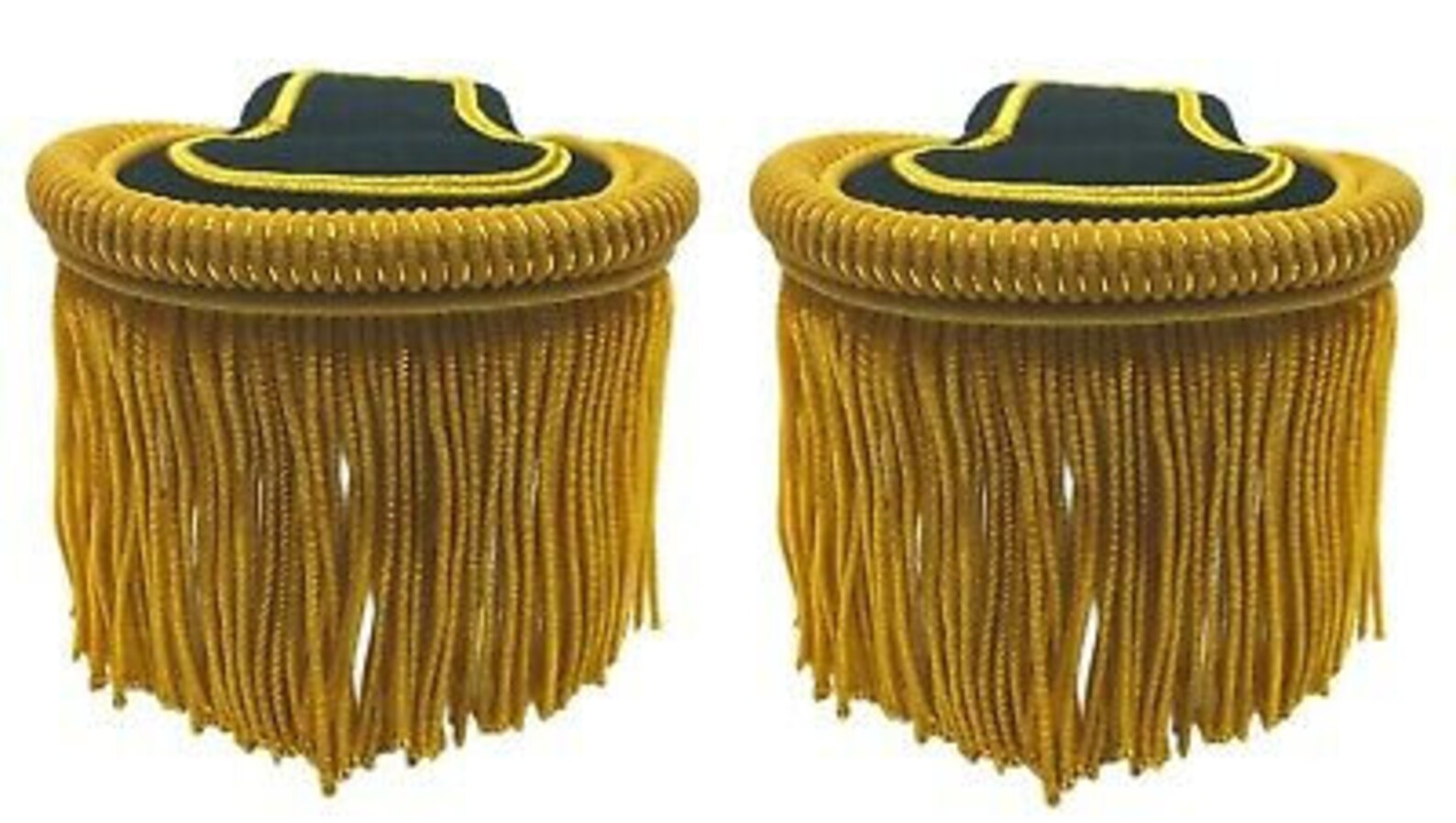 Shoulder Epaulette Black and Gold, Marching Band Epaulette, Fringe ...