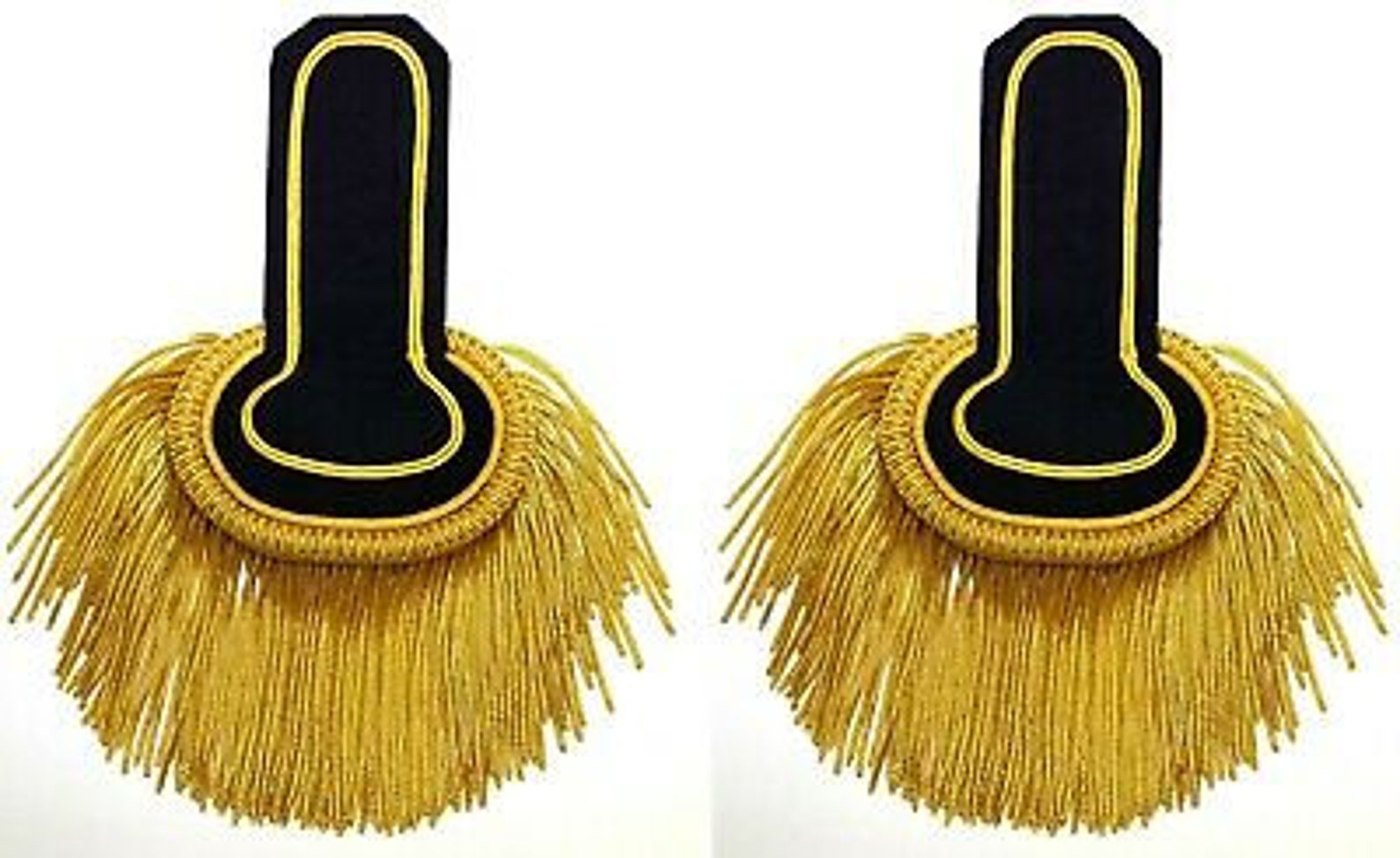 Shoulder Epaulette Black and Gold, Marching Band Epaulette, Fringe ...