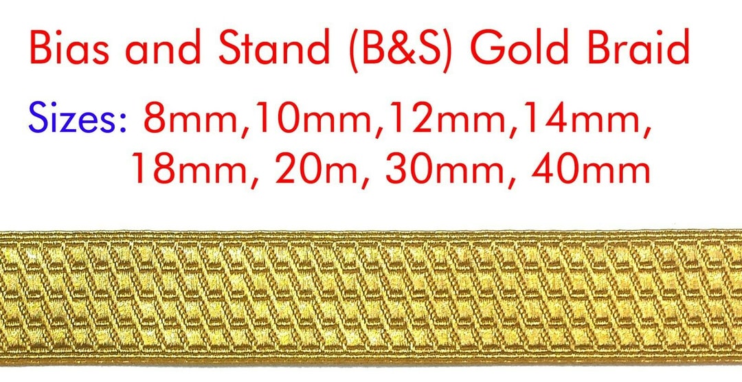 Bias and Stand B&S Gold Mylar Braid Lace for Military Uniform or ...